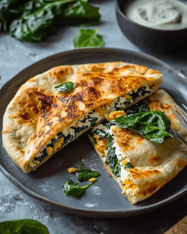 Cheesy Crispy Feta & Spinach Stuffed Pitas with Garlic Yoghurt ...
