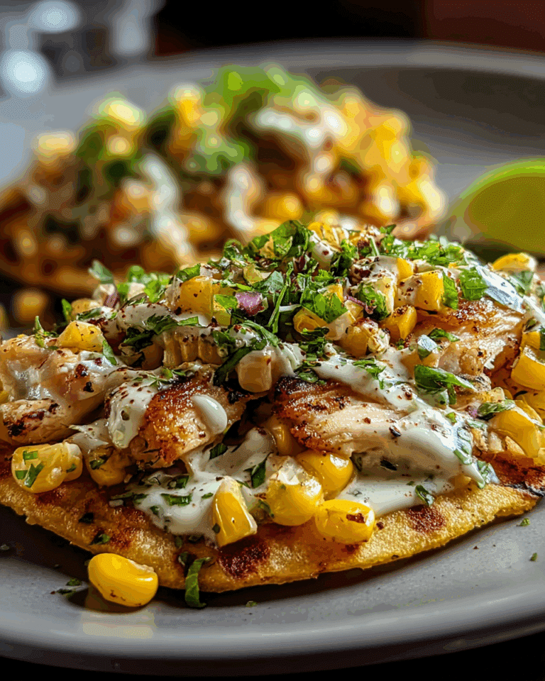 Street Corn Chicken Tostada Melts with Cilantro Lime Cream - Cookandvibes